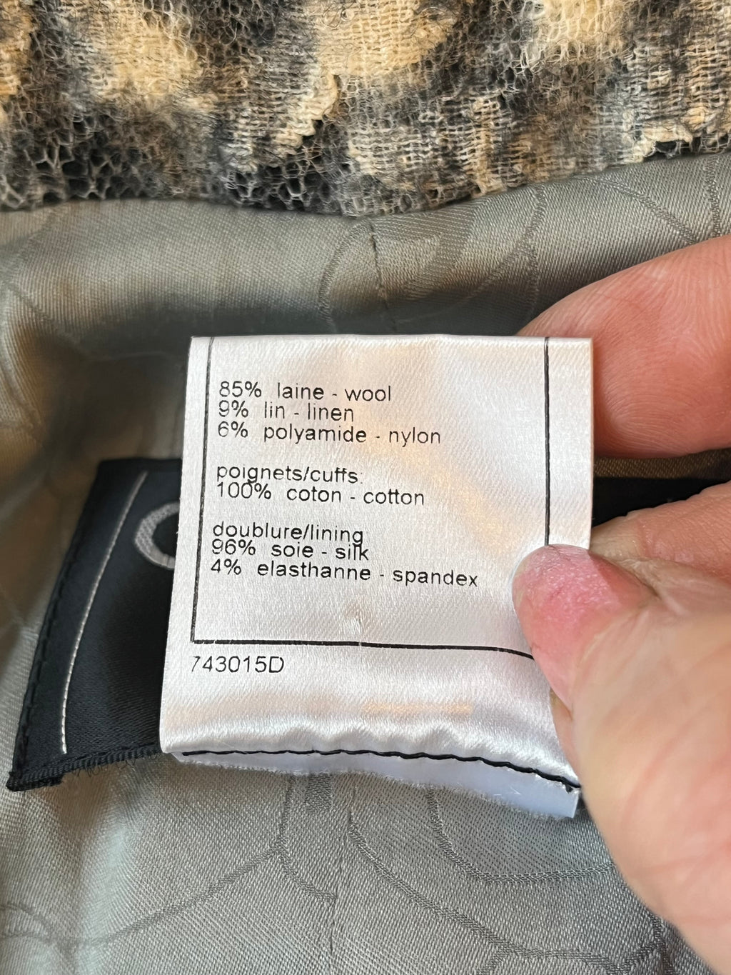 Pre Loved Chanel Grey & White Check Camellia Coat size FR42 UK 14 ...